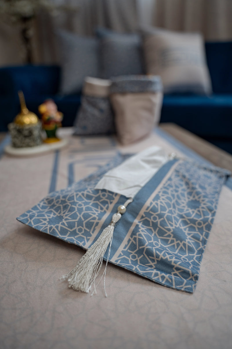 Simple Blue Islamic Pattern Ramadan Tissue Cover – Stara